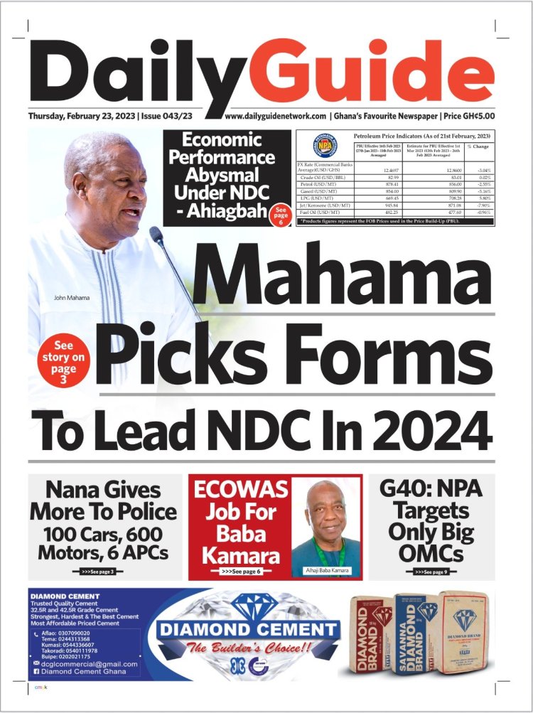 Newspaper Headlines: Thursday, February 23, 2023 - Adomonline.com