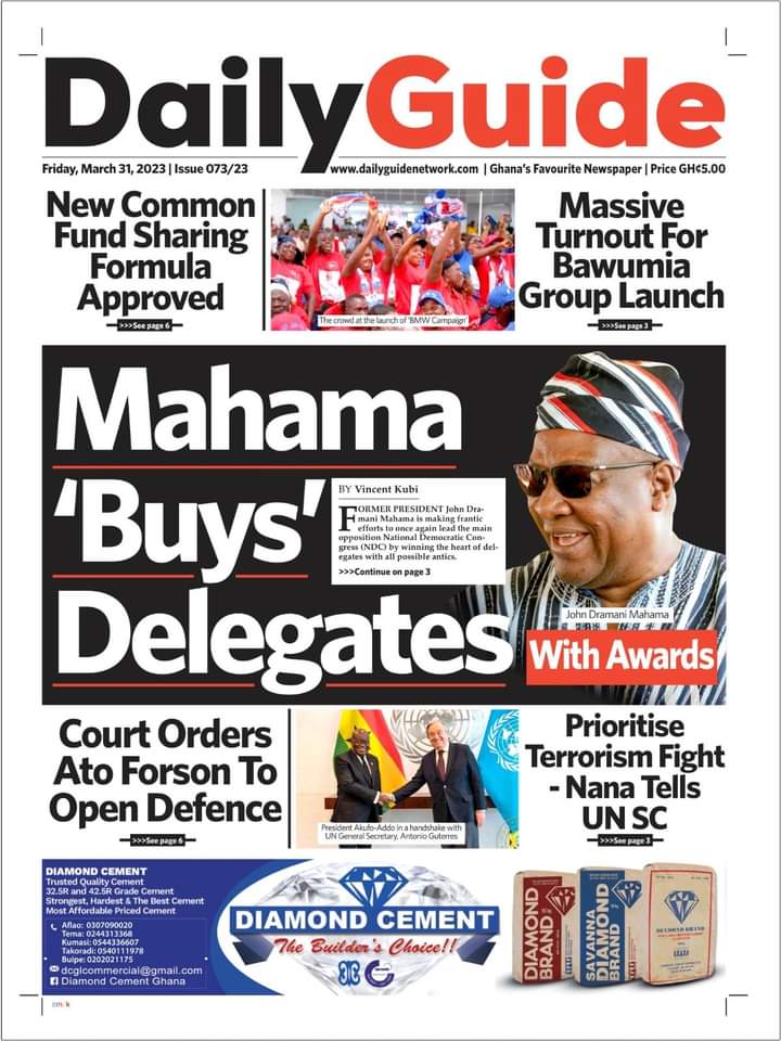 Newspaper Headlines: Friday, March 31, 2023 - Adomonline.com