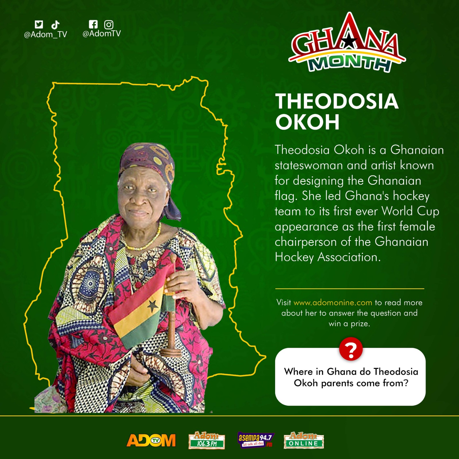 Adom Ghana Month Personality of the Day: Theodosia Okoh, Ghanaian who ...