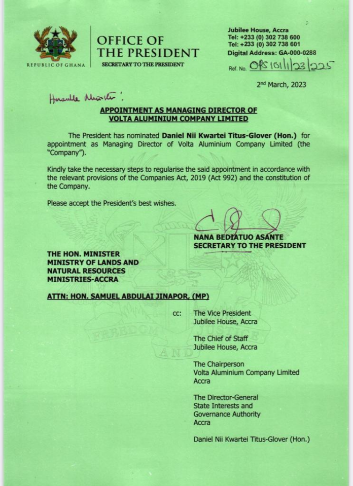 Titus-Glover gets big appointment - Adomonline.com