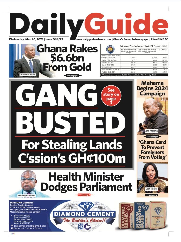 Newspaper Headlines: Wednesday, March 1, 2023 - Adomonline.com