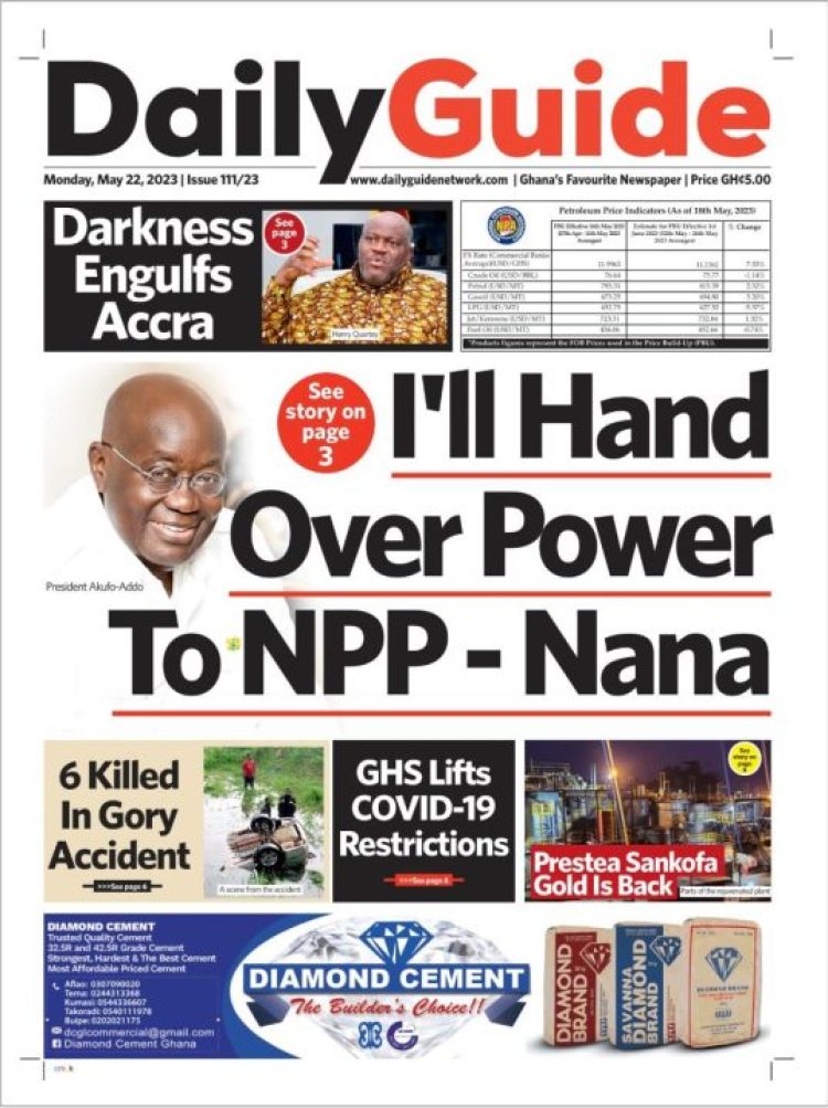 Newspaper Headlines: Monday, May 22, 2023 - Adomonline.com