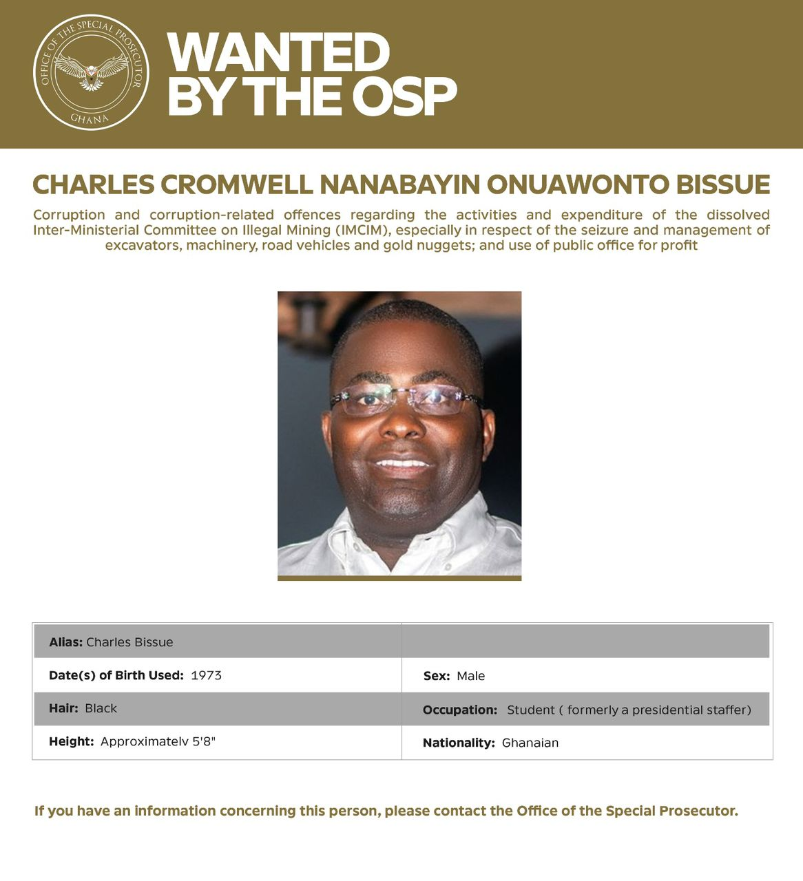I'm not a fugitive or criminal - Charles Bissue tells OSP [Listen ...