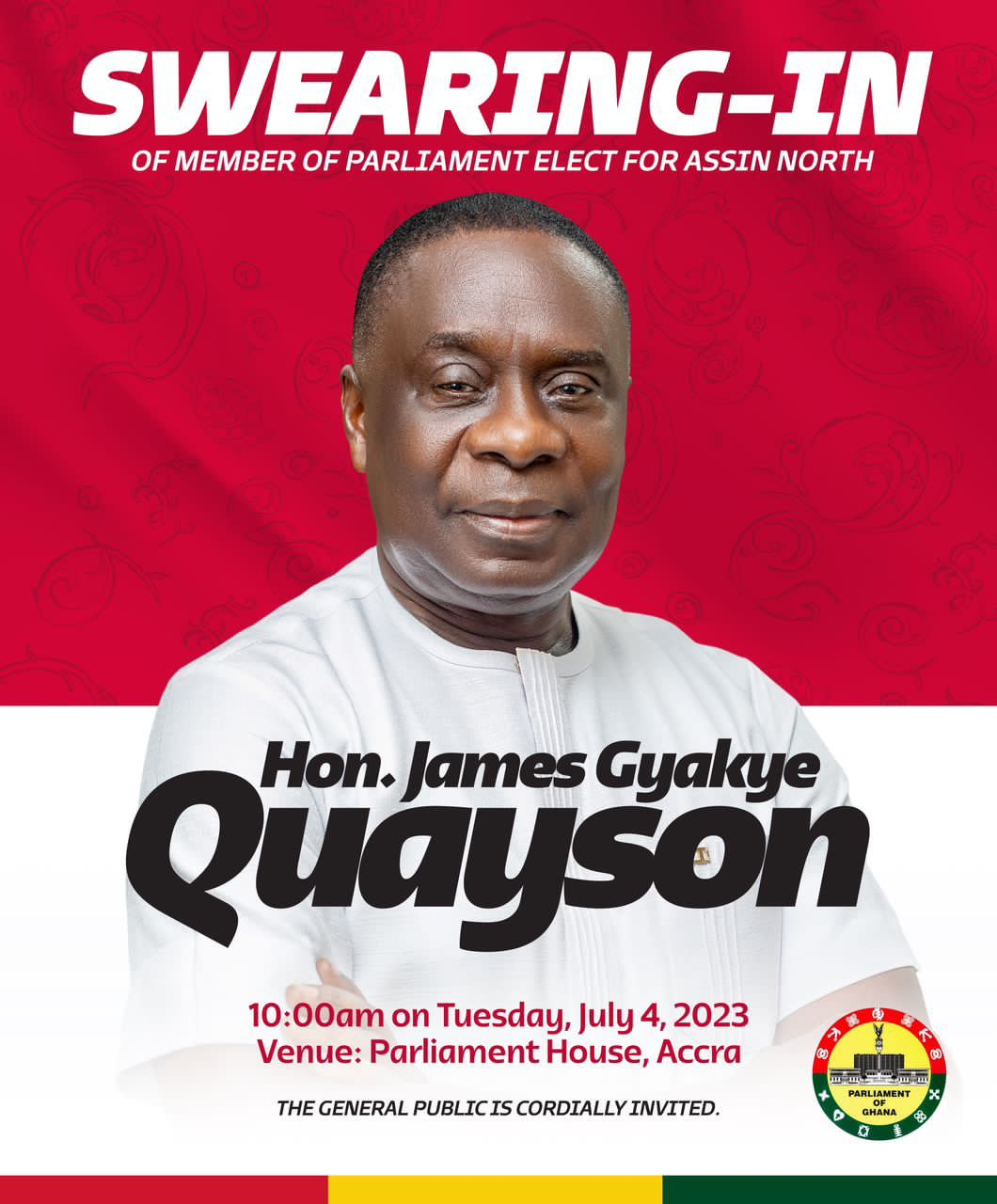 Gyakye Quayson to be sworn in today - Adomonline.com