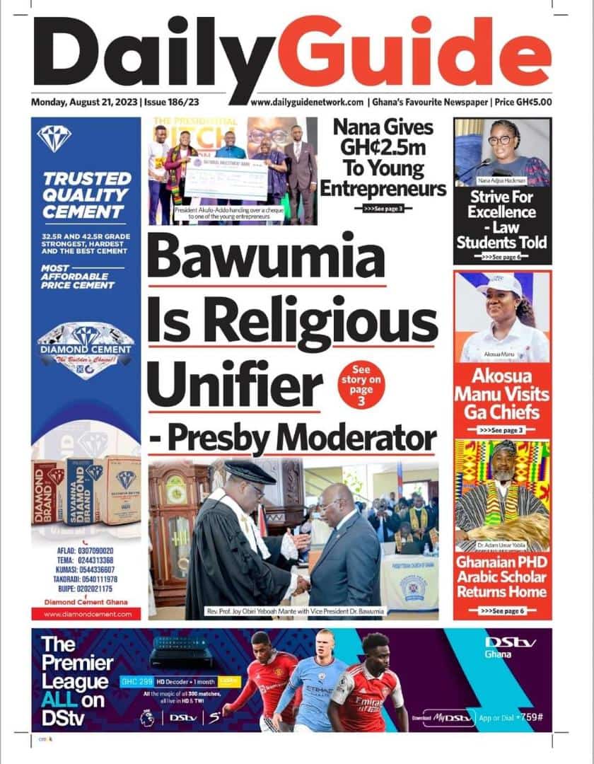 Newspaper Headlines: Monday, August 21, 2023 - Adomonline.com