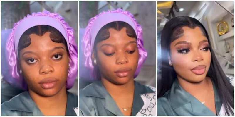 Social media reacts to hilarious frontal hair fail as hair covers lady ...