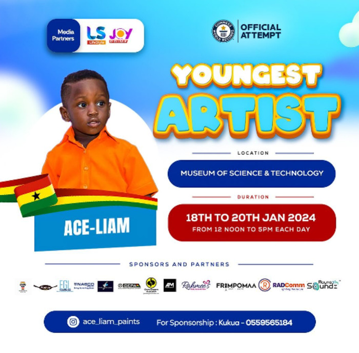 1-year-old begins World Record attempt for the 'Young Male Artist' category - Adomonline.com