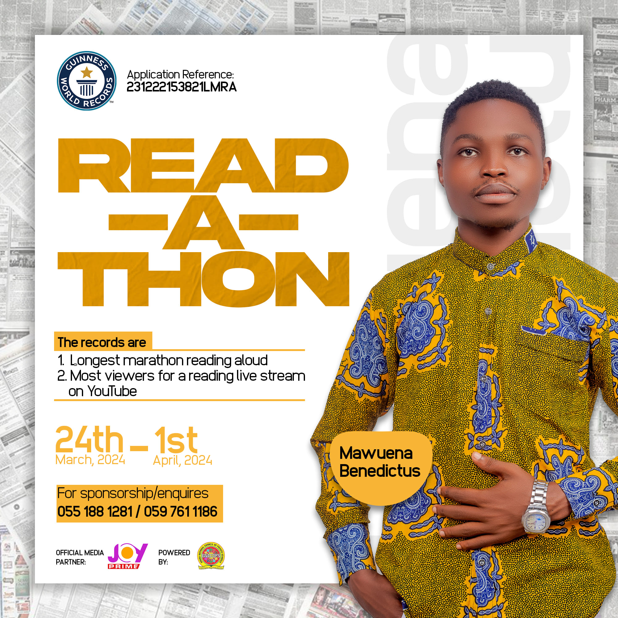 Man attempts to break Guinness World Record for longest reading marathon - Adomonline.com