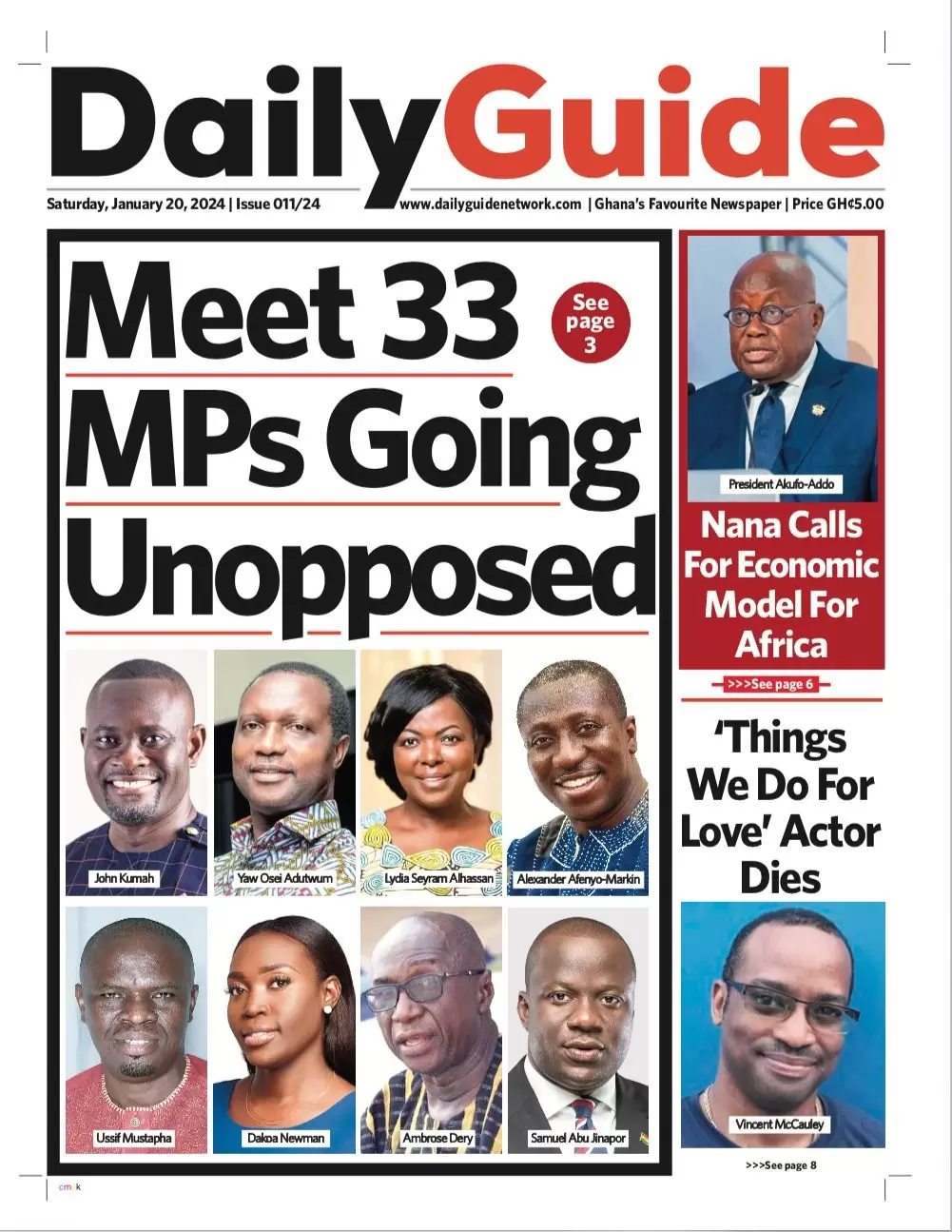 Newspaper headlines: Saturday 20th January 2024 - Adomonline.com