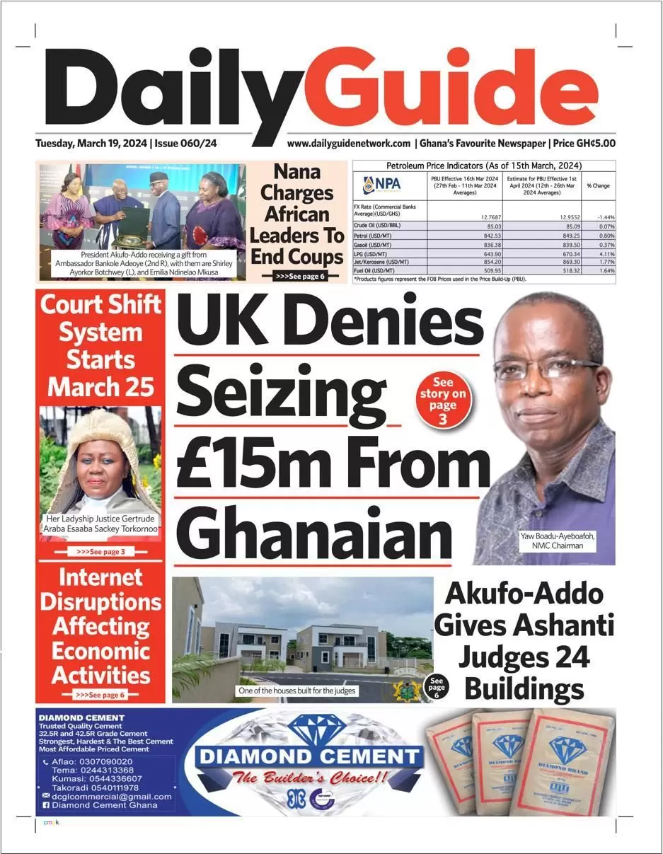 Newspaper headlines: Tuesday 19th March 2024 - Adomonline.com