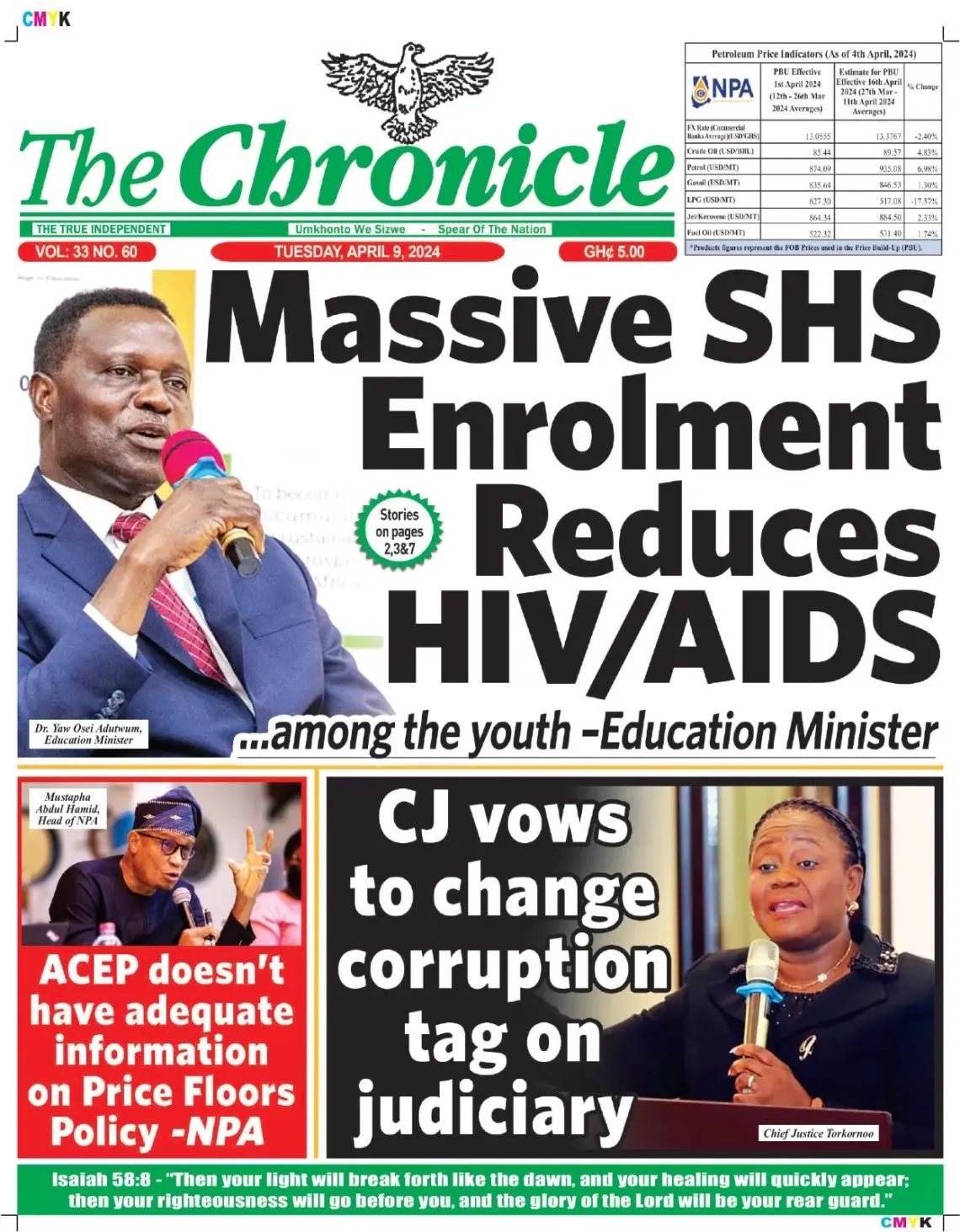 Newspaper headlines: Tuesday 9th April 2024 - Adomonline.com