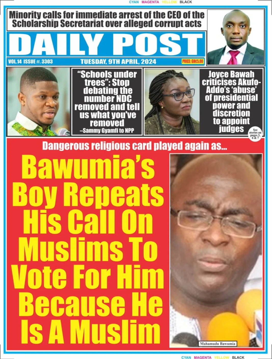 Newspaper headlines: Tuesday 9th April 2024 - Adomonline.com