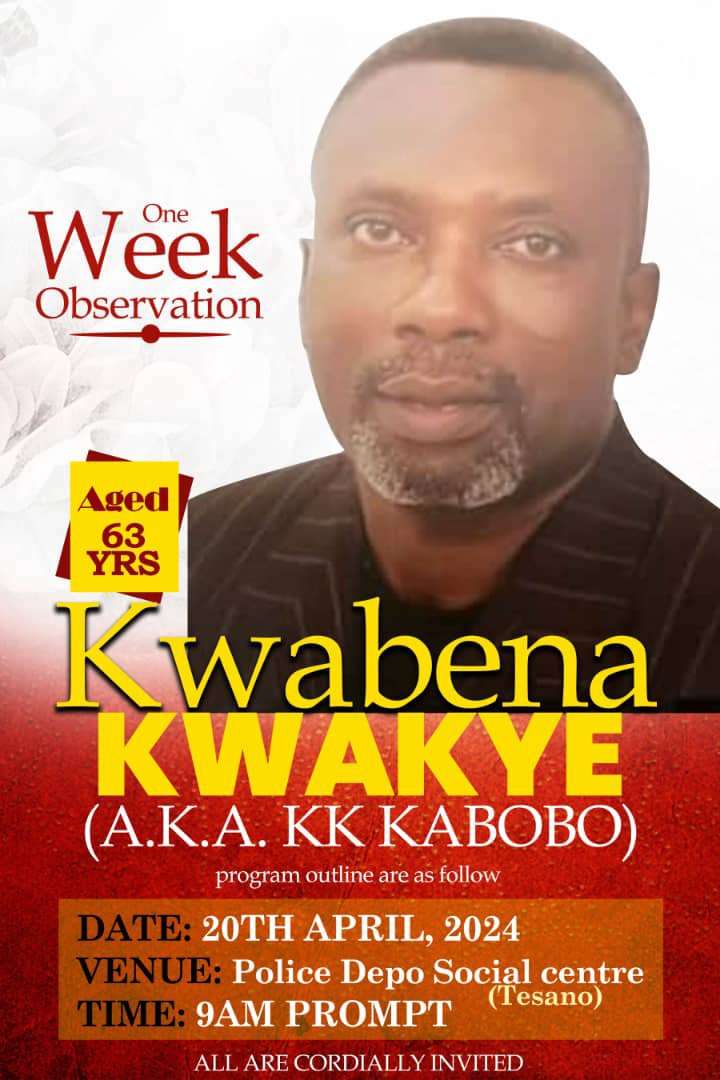 Family announces one week celebration for K.K. Kabobo - Adomonline.com Family announces one week celebration for K.K. Kabobo - Adomonline.com