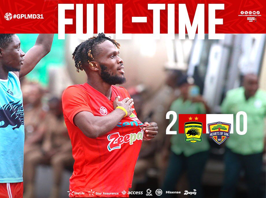 2023/24 GHPL MD 31 Wrap: Asante Kotoko crashes Hearts of Oak as Heart ...