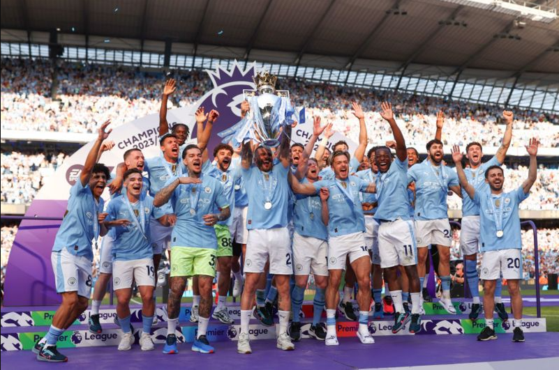 Man City win record fourth English title in a row as Foden scores twice ...
