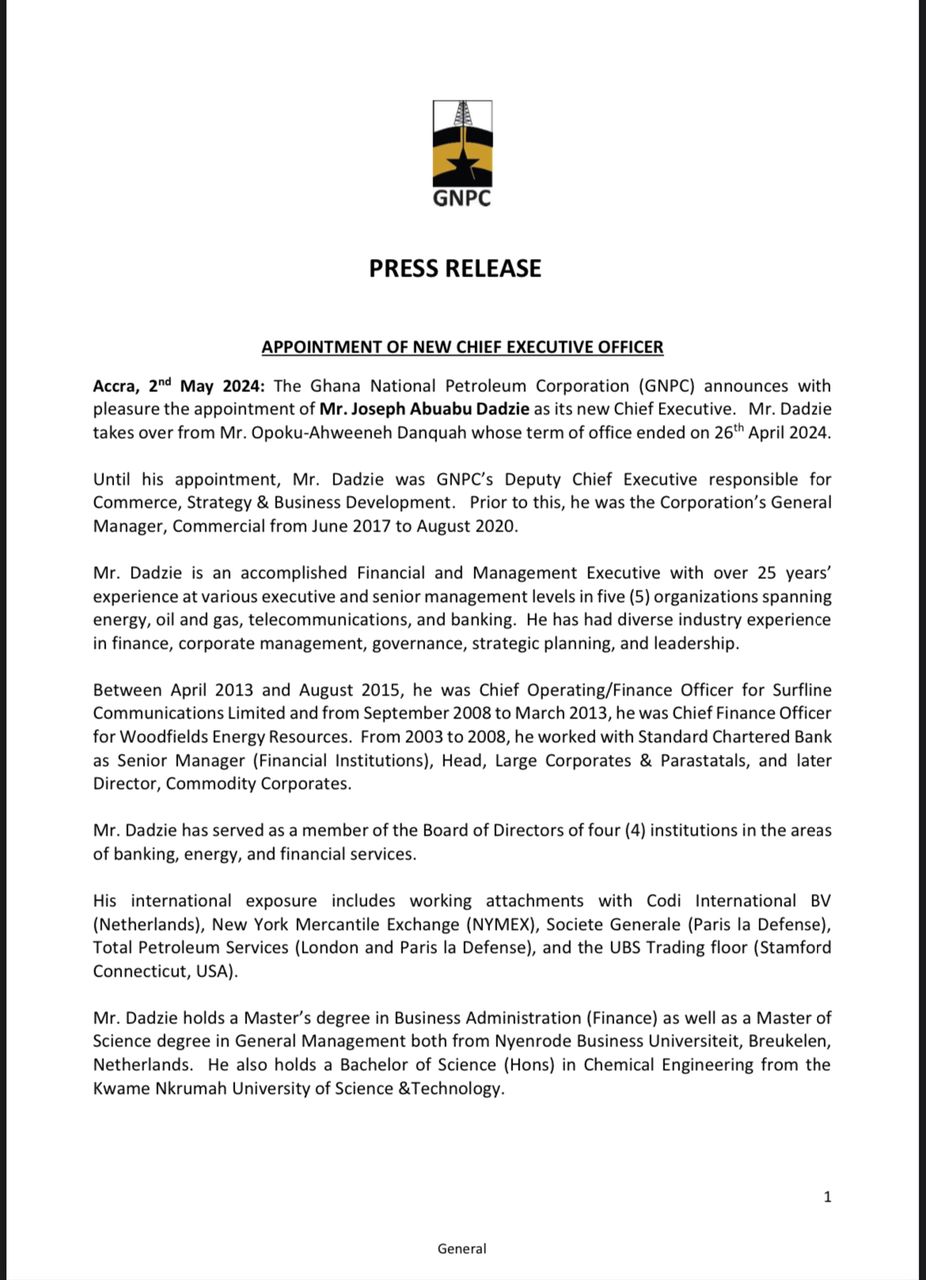 GNPC welcomes new Boss - Adomonline.com