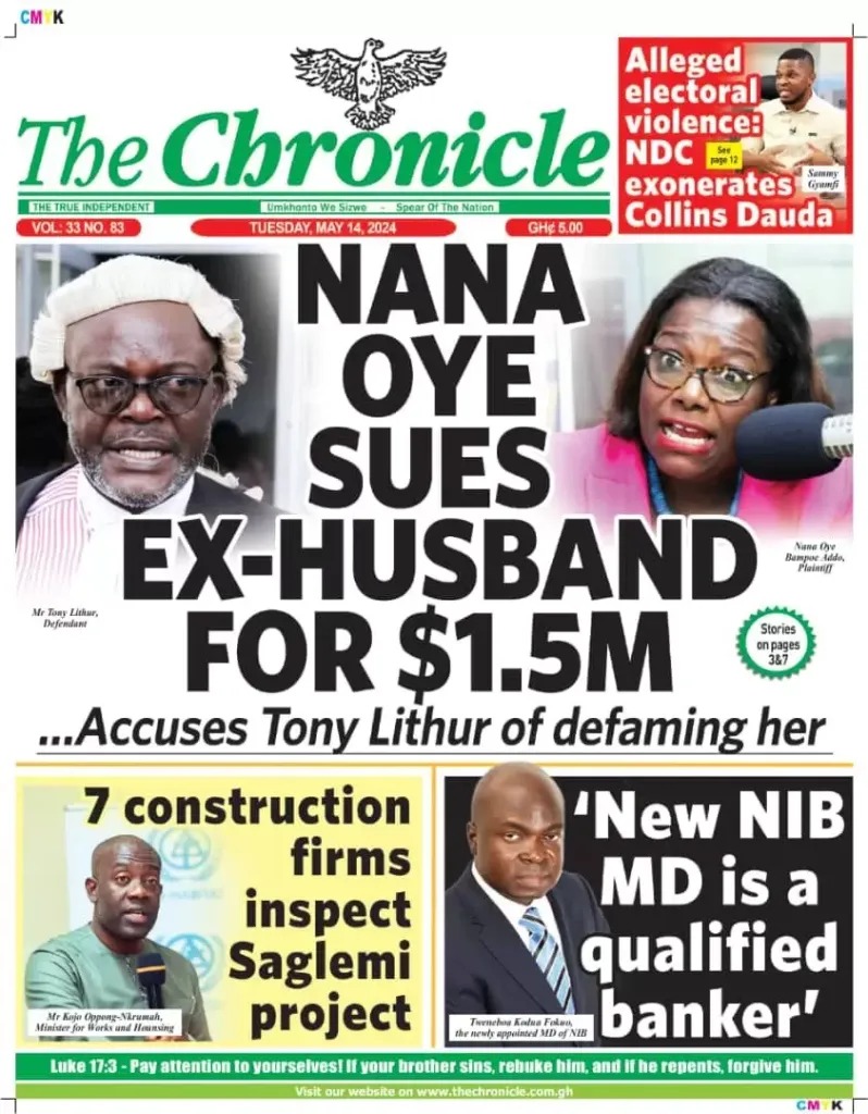 Newspaper headlines: Tuesday 14th May 2024 - Adomonline.com