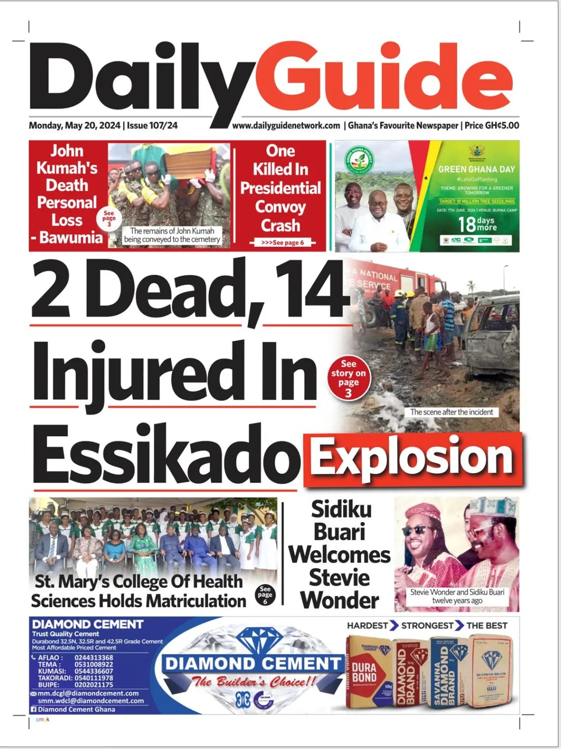 Newspaper headlines: Monday 20th May 2024 - Adomonline.com