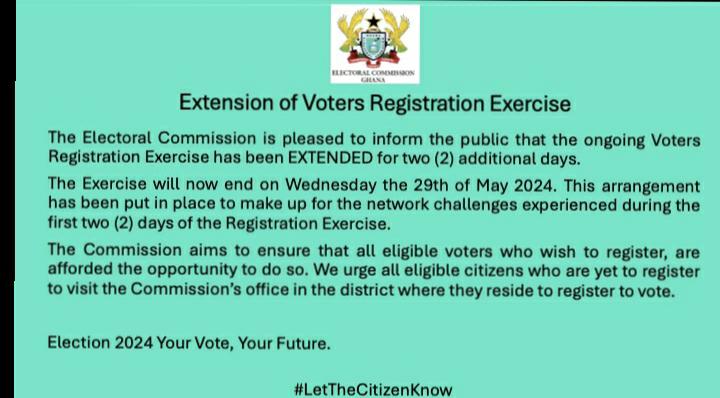 EC extends voter registration exercise - Adomonline.com