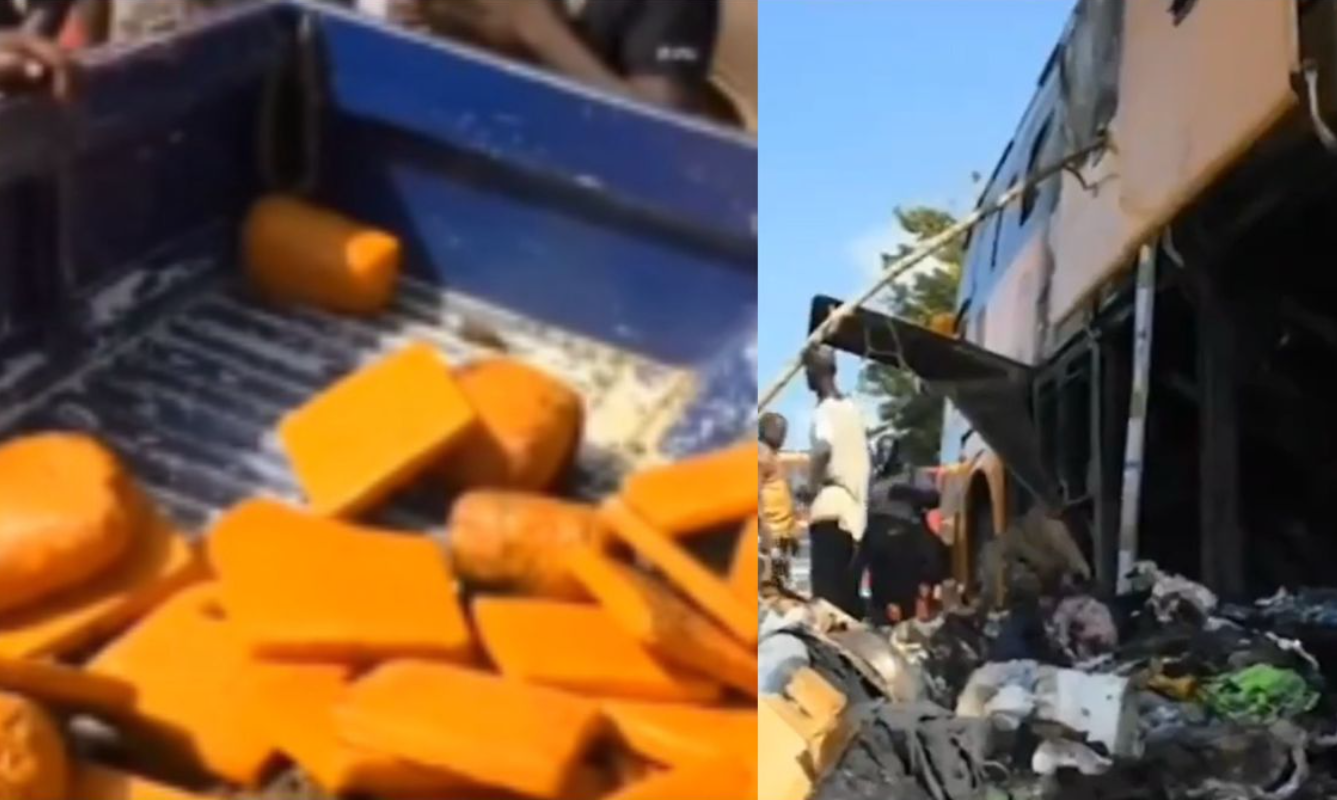 Metro Mass bus catches fire with parcels of suspected 'marijuana', acid ...