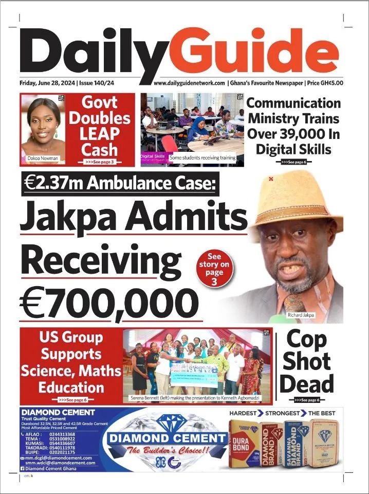 Newspaper headlines: Friday 28th June 2024 - Adomonline.com