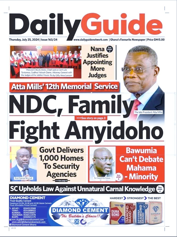 Newspaper headlines: Thursday 25th July 2024 - Adomonline.com