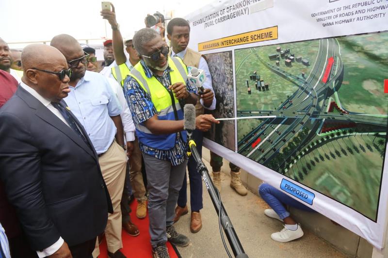 Akufo-Addo inspects progress on Flower-Pot flyover and Ofankor-Nsawam ...
