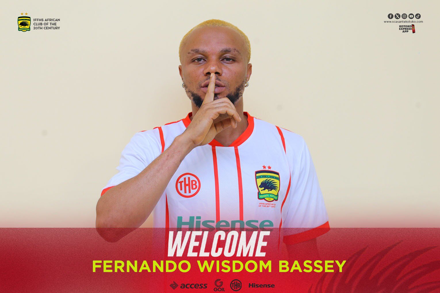 Asante Kotoko signs Nigerian midfielder Fernando Wisdom Bassey ...