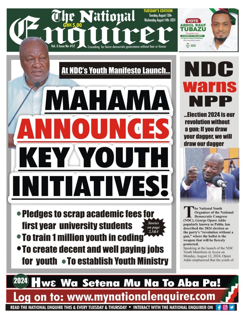 Newspapers headlines: Tuesday, August 13, 2024 - Adomonline.com