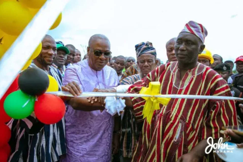 Mahama cuts sod for the construction of 500-seater sports facility at ...