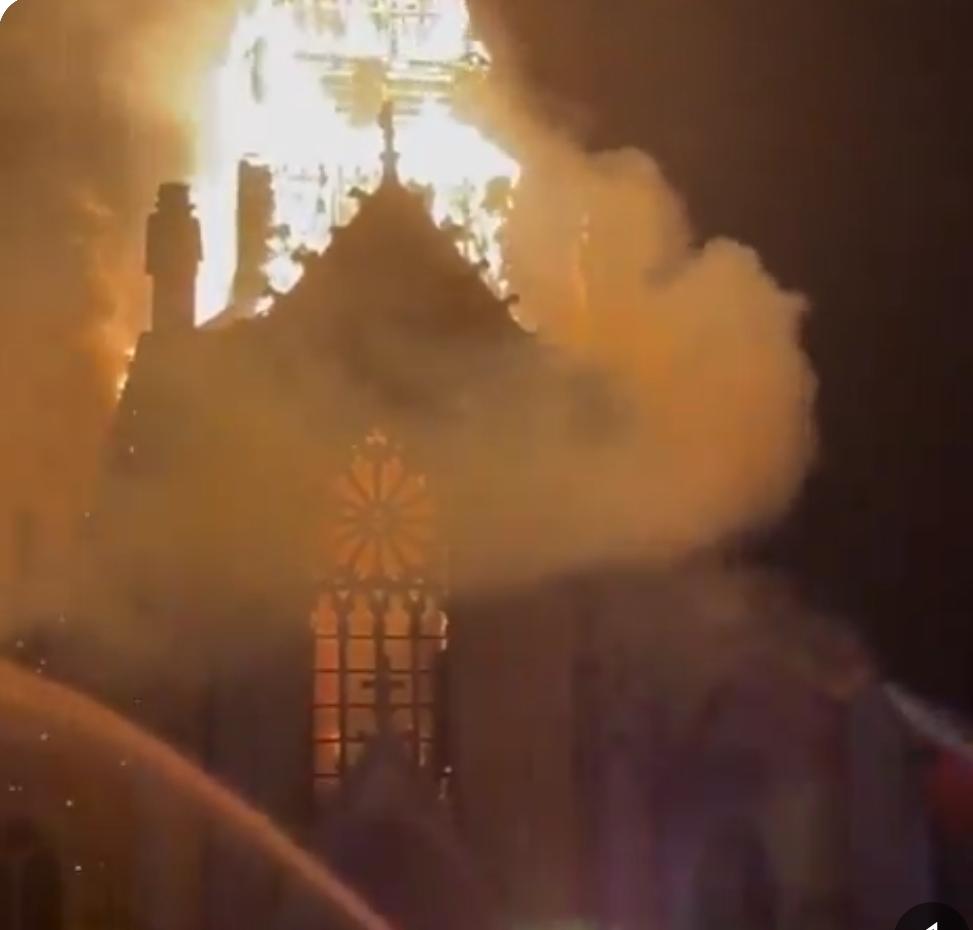 Fire destroys 170-year-old historic church in France - Adomonline.com