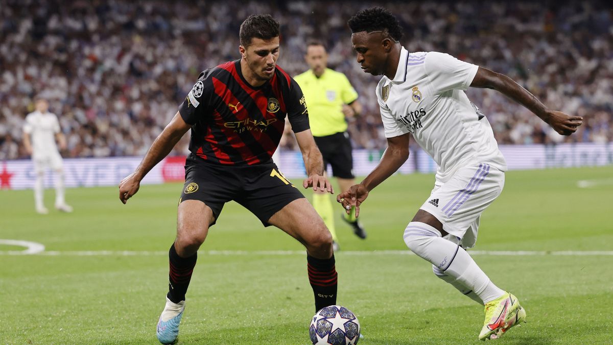 Jude Bellingham up against Real Madrid teammate Vinicius Jr. and Man ...
