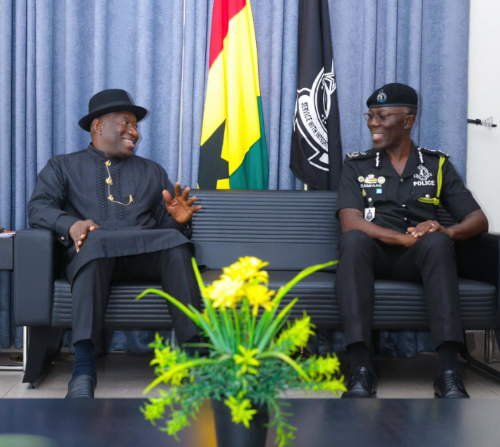 Ex-Nigerian president, Goodluck Jonathan meets Ghana police over elections