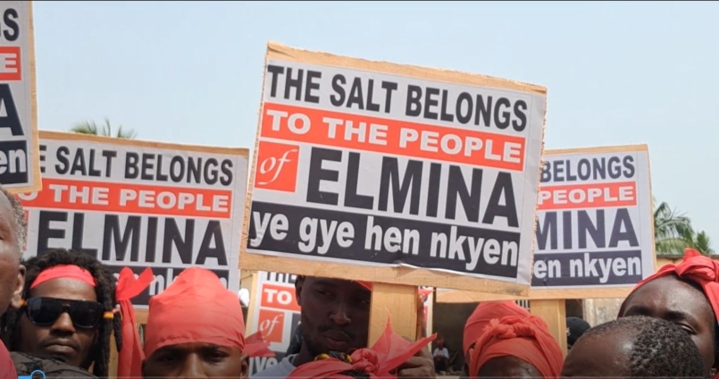 Some Elmina residents protest salt mining lease - Adomonline.com