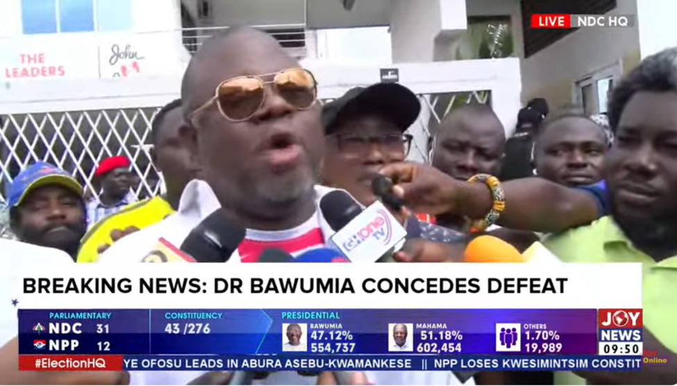 Jubilation at NDC Headquarters after Bawumia concedes defeat