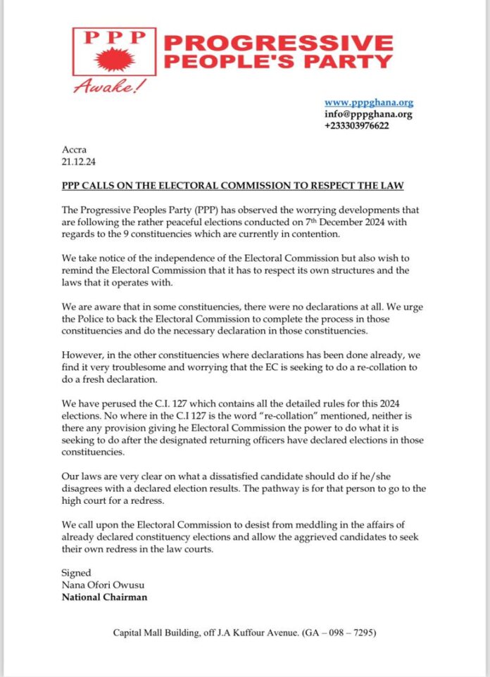 2024 elections: PPP calls on EC to respect the law - Adomonline.com