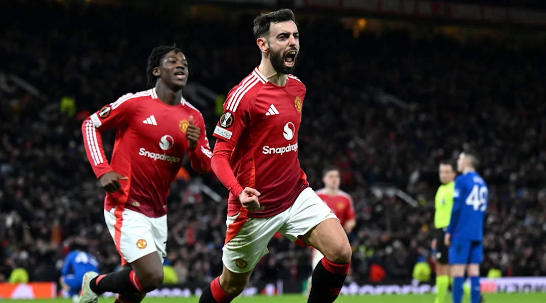 Stoppage-time Fernandes goal earns Man Utd narrow Europa League win ...