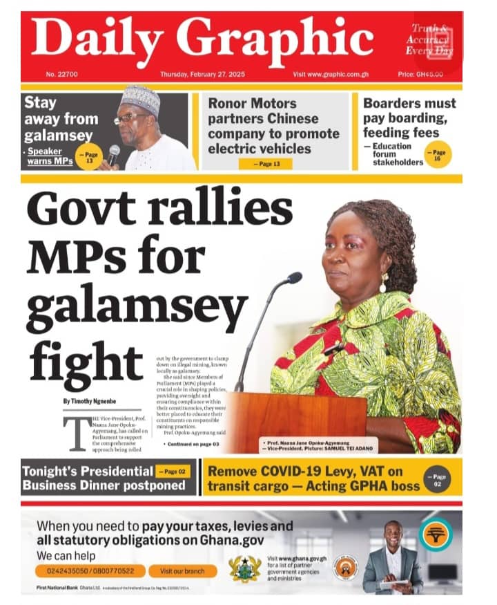 Newspaper Headlines Thursday February 27 2025 Adomonline