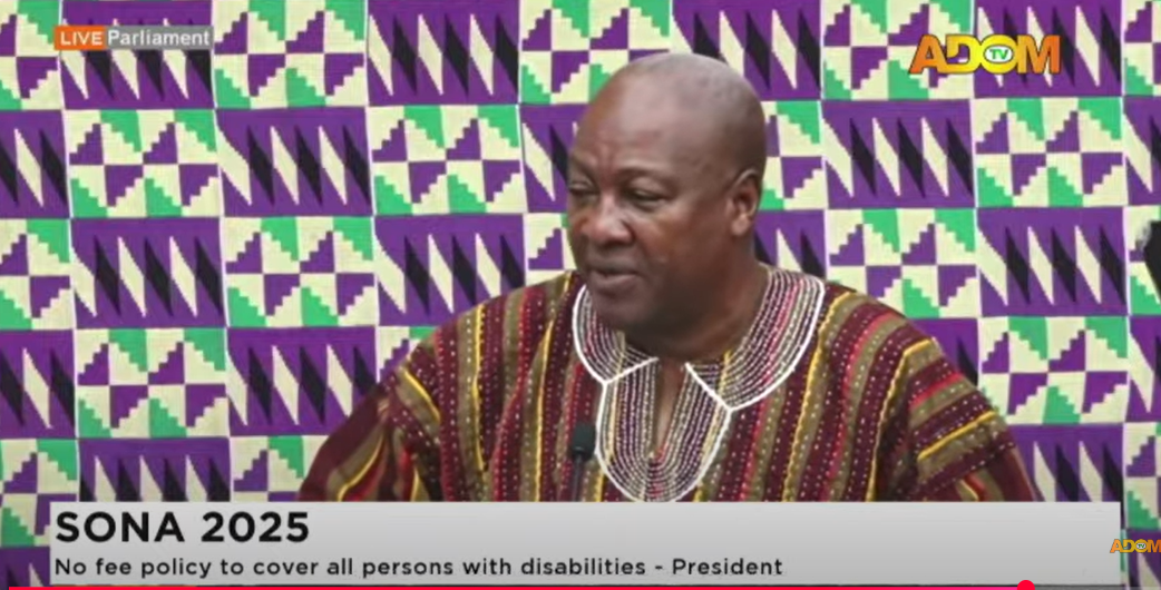 SONA 2025: Sign language in curriculum, free tertiary fees for disabled - Mahama