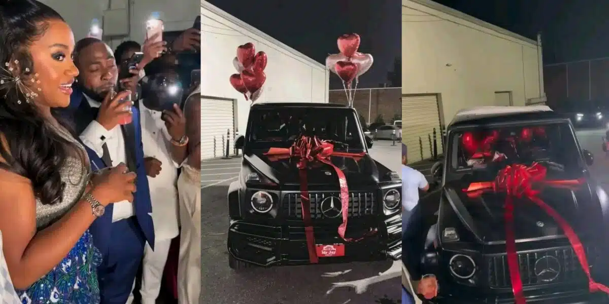 Davido gifts wife Chioma Benz G-Wagon at surprise birthday party