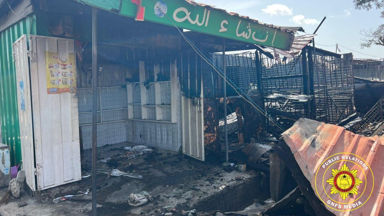 Fire destroys 15 structures at Tema Community 9 market