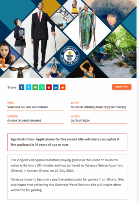 KNUST student sets world record for longest video game marathon